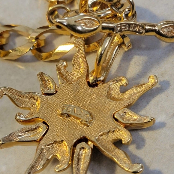 Fendi | Jewelry | Fendi Sun Face Signed 8k Gold Plated Earring And ...